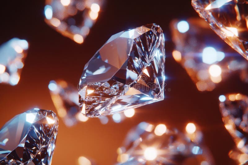 A Cluster of Diamonds Suspended in Mid-air Stock Image - Image of ...