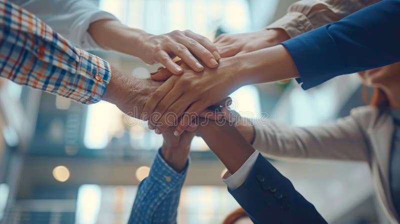The Hands in Unity. AI Generated Stock Photo - Image of success ...