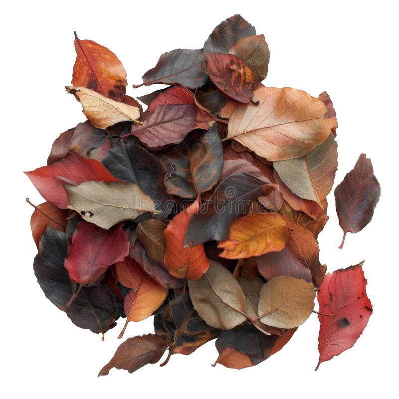 A Cluster of Fallen Autumn Leaves with Varied Hues Stock Image ...