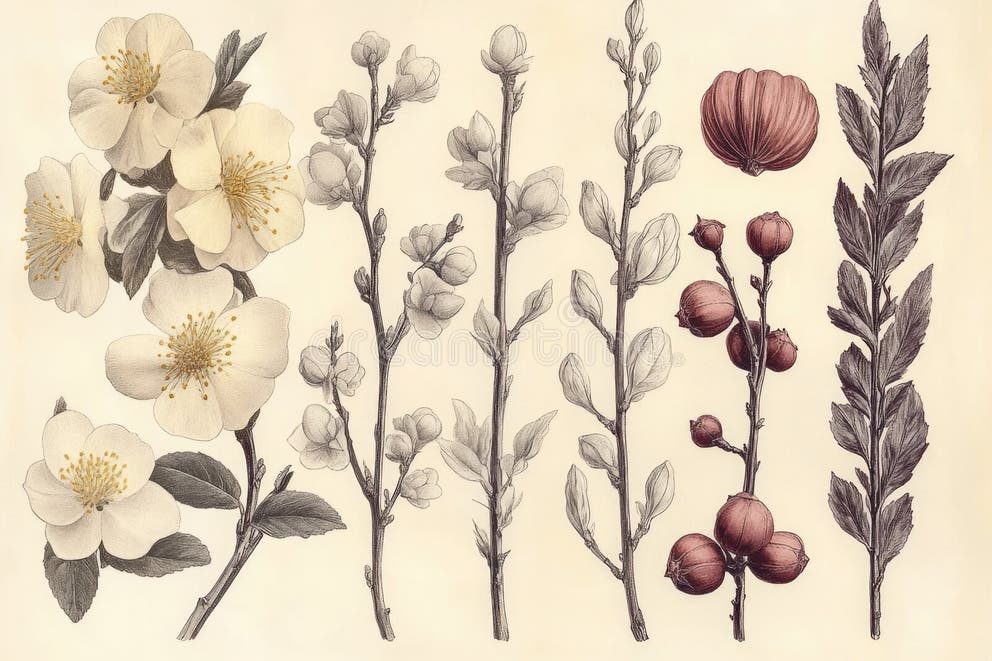 A Cluster of Flowers Arranged Close Together on a Stem Stock Image ...