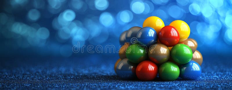 A Cluster of Four Metallic Balloons Set Against a Blue Backdrop with ...