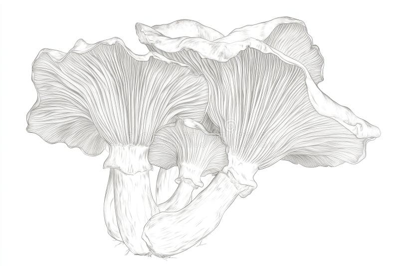A Cluster of Fungi with Different Shapes and Sizes Stock Illustration ...