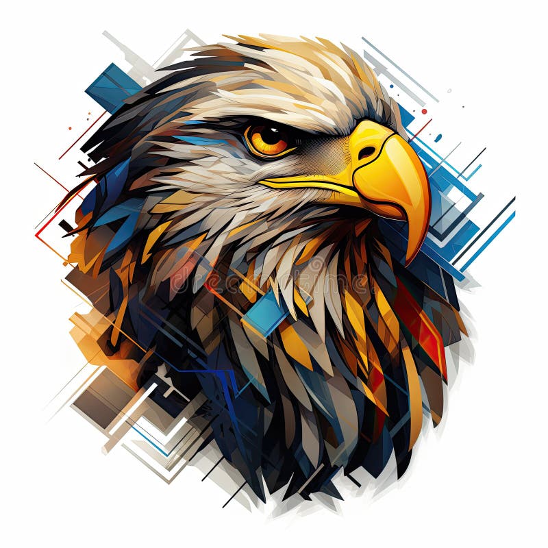 Cluster of Geometric Shapes Creates a Striking Eagle Head Design with ...