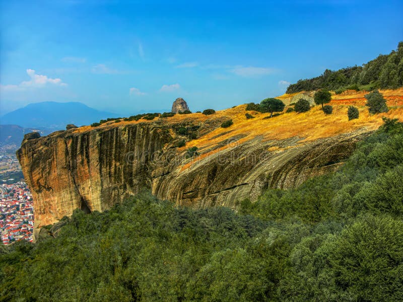 A Cluster of of Giant Rocks Called Meteora, Greece Stock Photo - Image ...