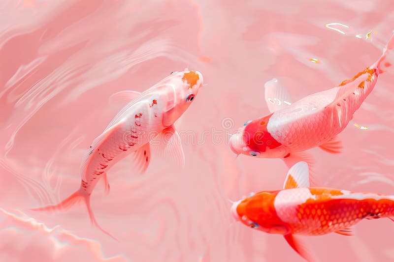 A Cluster of Goldfish is on a Pink Background. Stock Illustration ...