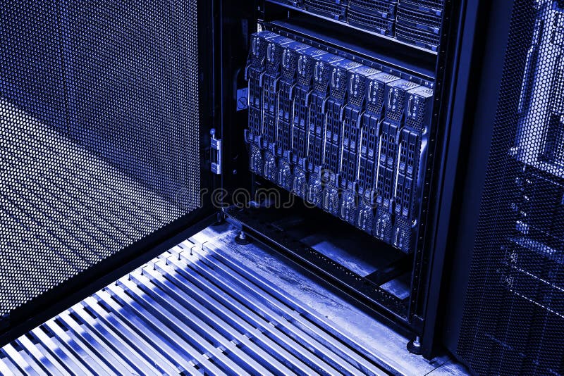 Cluster of Hard Drives Rack Stock Image - Image of firewall, cabinet ...