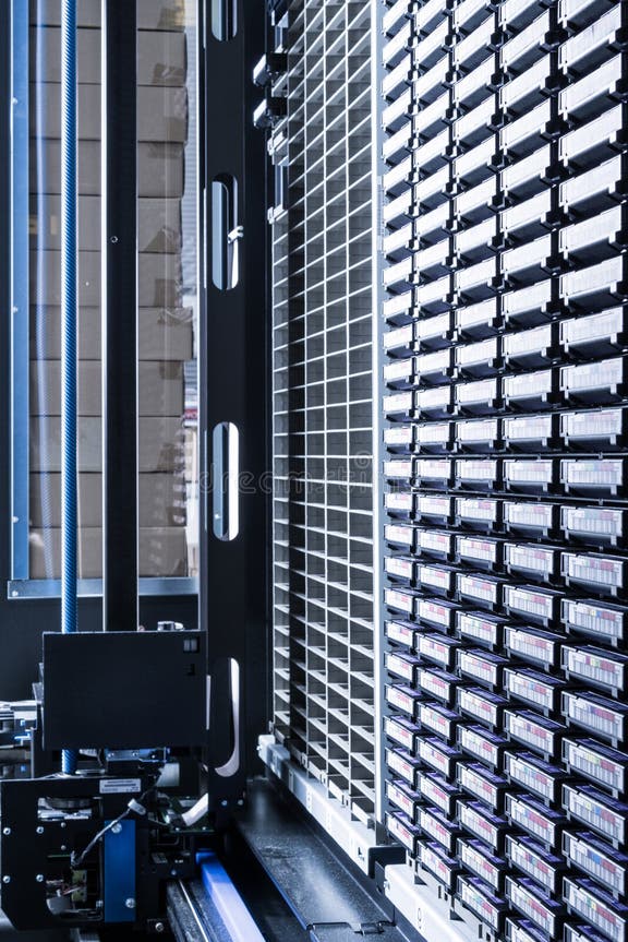 Cluster of Hard Drives Stacked Inside Data Storage Cabinet Stock Photo ...