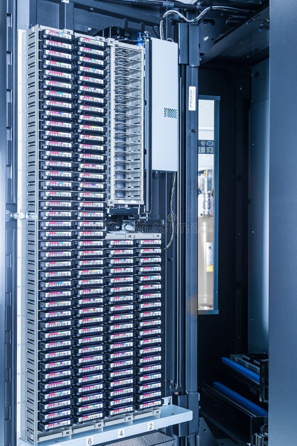 Cluster of Hard Drives Stacked Inside Data Storage Cabinet Stock Image ...