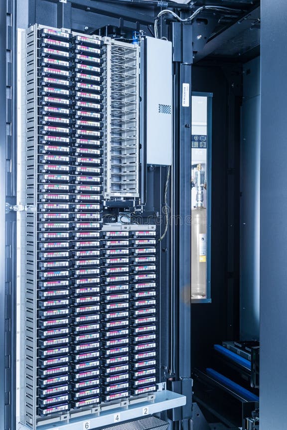 Cluster of Hard Drives Stacked Inside Data Storage Cabinet Stock Image ...