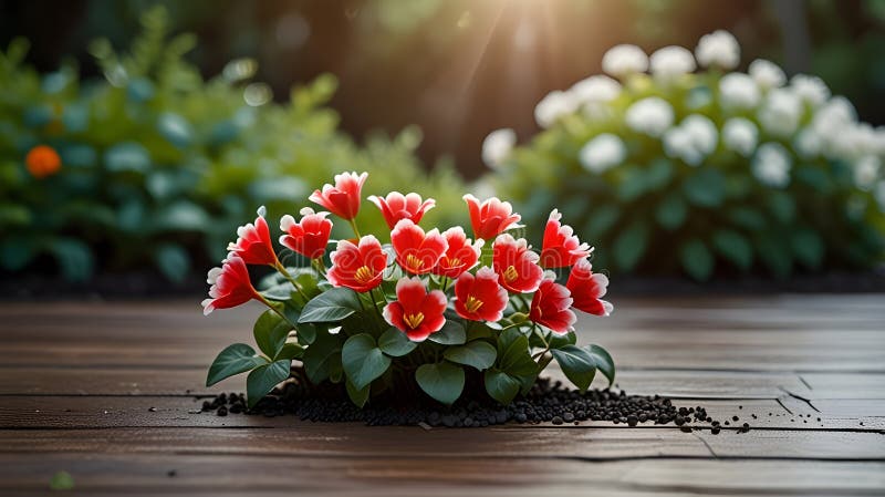 A Cluster of Heart-shaped Flowers in a Minimalist Garden Setting Stock ...