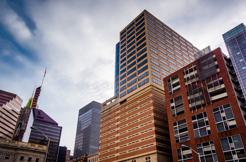 Cluster of Highrises in Downtown Baltimore, Maryland. Stock Photo ...