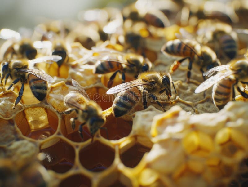 Bees inside beehive stock photo. Image of beehive, pollination - 376053484