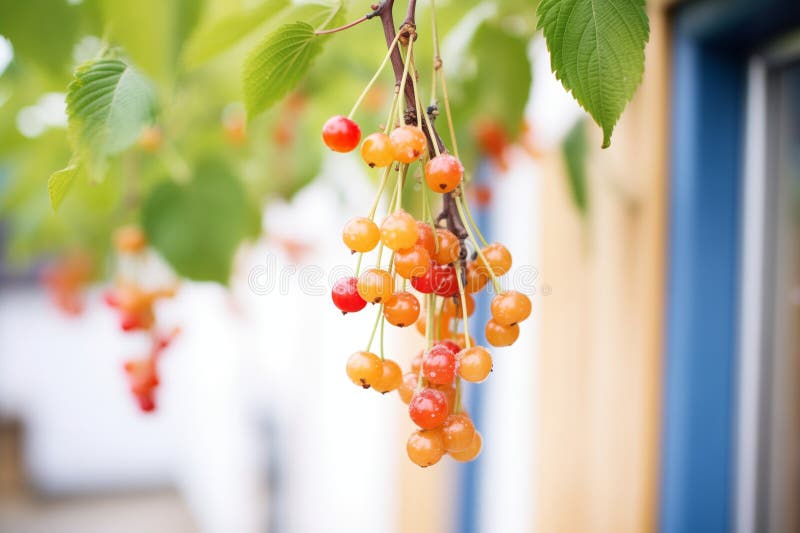 Cluster of Hybrid Cherry Varieties on a Vine Stock Photo - Image of ...