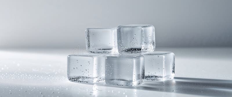 A Cluster of Ice Cubes Captured in a Tight Shot. Stock Image - Image of ...