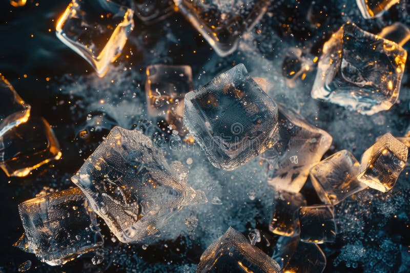 A Cluster of Ice Cubes Resting on a Flat Surface Stock Photo - Image of ...