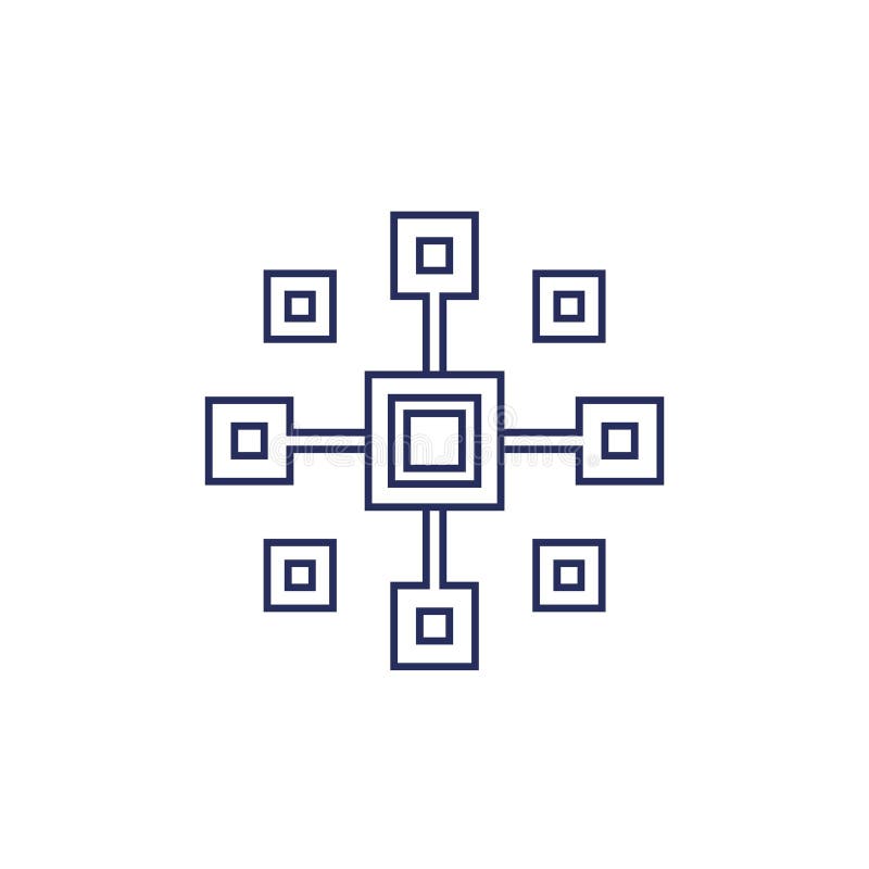 Cluster Icon, Complicated Array Line Vector Stock Illustration ...