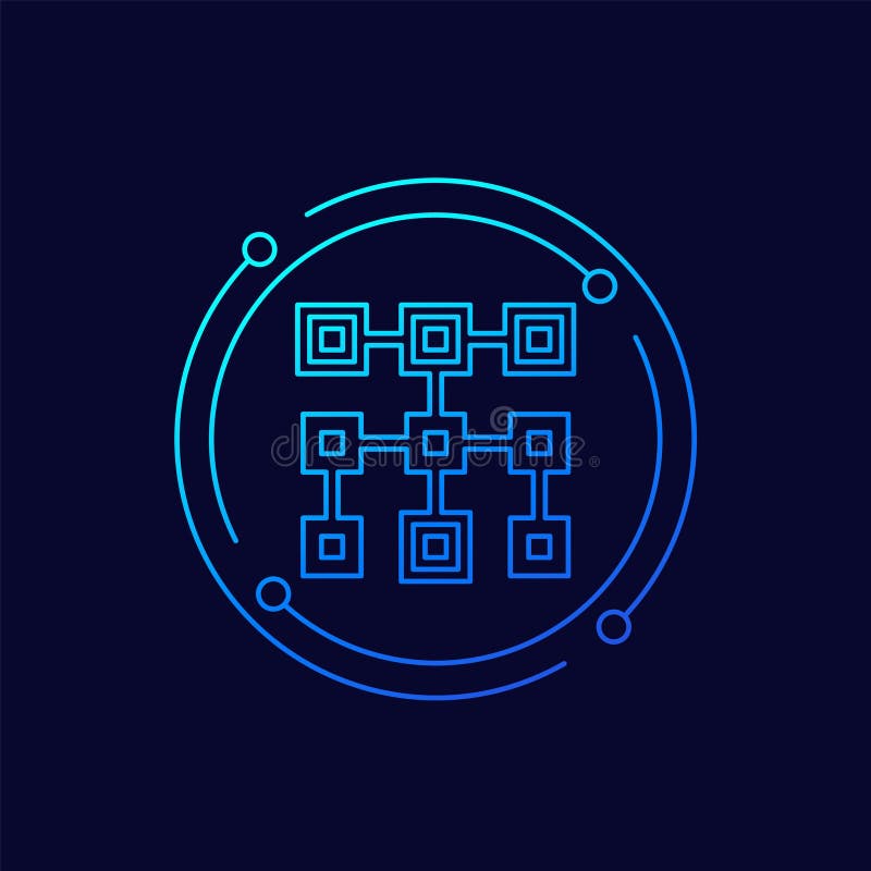 Cluster Icon in Linear Design Stock Vector - Illustration of artificial ...