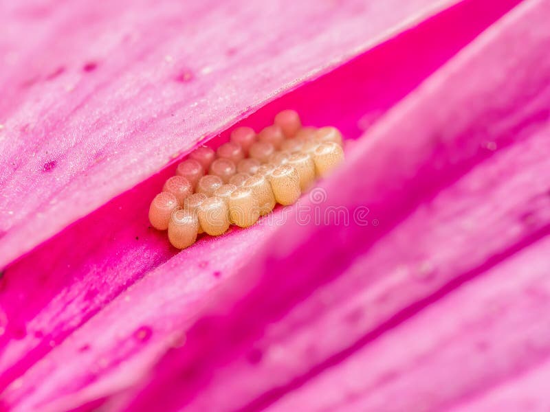 Cluster of Insect Eggs Laid on Flower Petals Stock Image - Image of ...