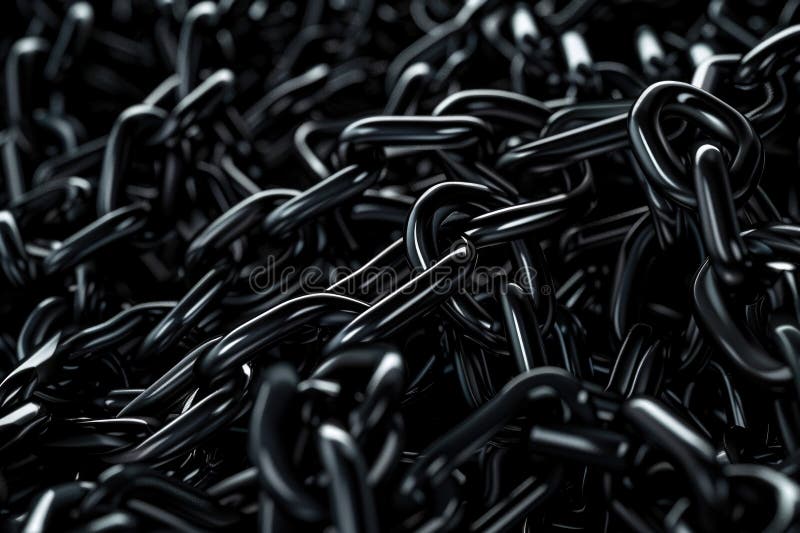 A Cluster of Interconnected Black Chains Stock Photo - Image of ...