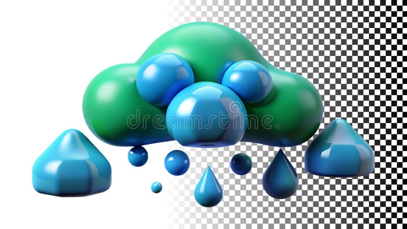 Blue and Green Bubble Cluster Icon, Abstract Shape Element Png ...