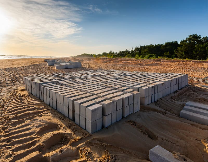 A Cluster of Interlocking Concrete Pavers Placed Loosely on a Sandy ...