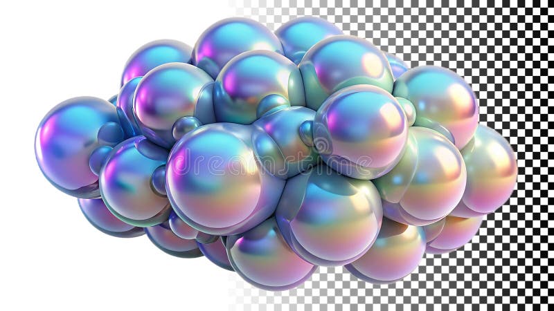 Cluster of Iridescent Spheres, Representing Abstract Data or Elements ...