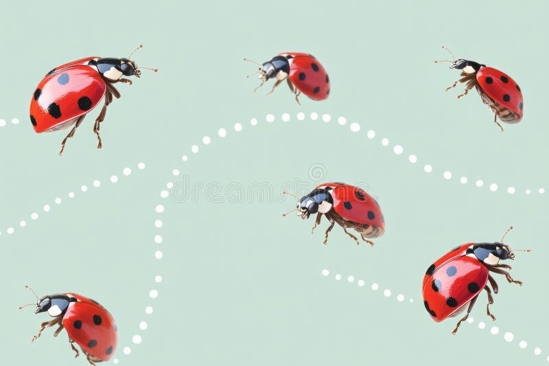 A Cluster of Ladybugs on a Green Leafy Surface Stock Photo - Image of ...