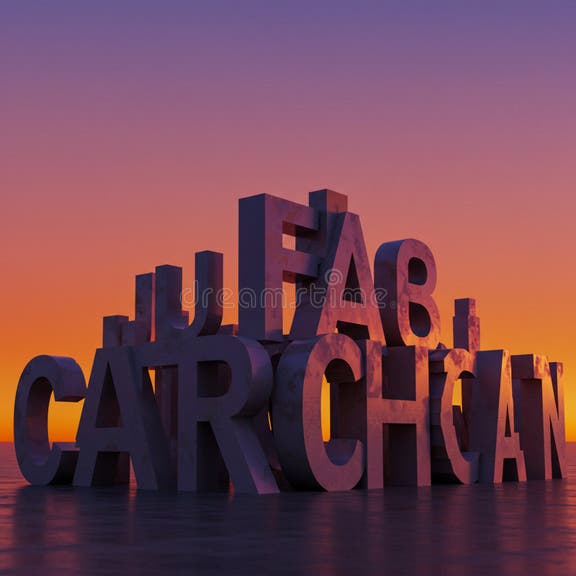 A Cluster of Large, Three-dimensional Letters Arranged Randomly on a ...