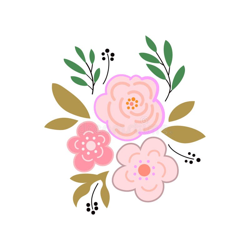 Cluster a Layered Rose Florals Stock Vector - Illustration of vector ...