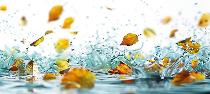 Cluster of Leaves Floating in the Water Stock Image - Image of surface ...