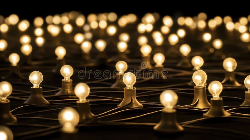 A Cluster of Light Bulbs are Connected To Each Other Stock Photo ...
