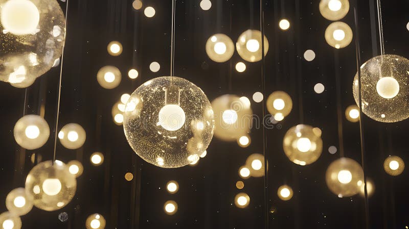 A Cluster of Lights Hanging from the Ceiling Stock Photo - Image of ...