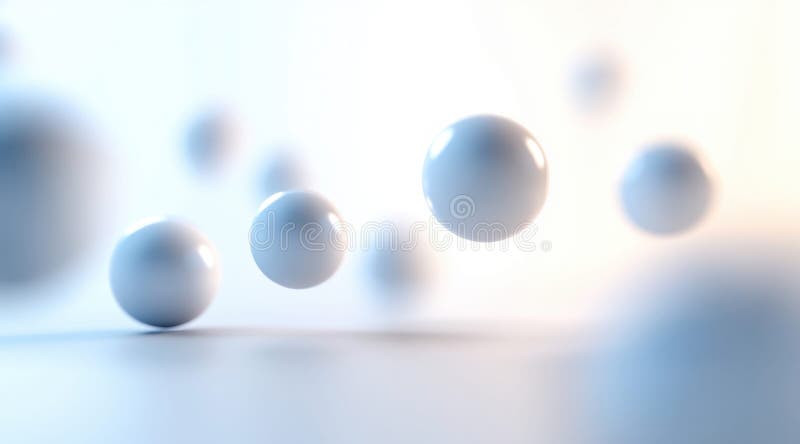 A Cluster of Luminous, White Spheres Floats in a Bright, Soft-lit, and ...
