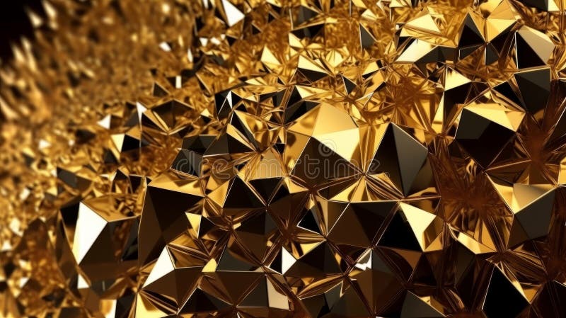 A Cluster of Metallic Gold Cubes Arranged Together. Generative Ai Stock ...