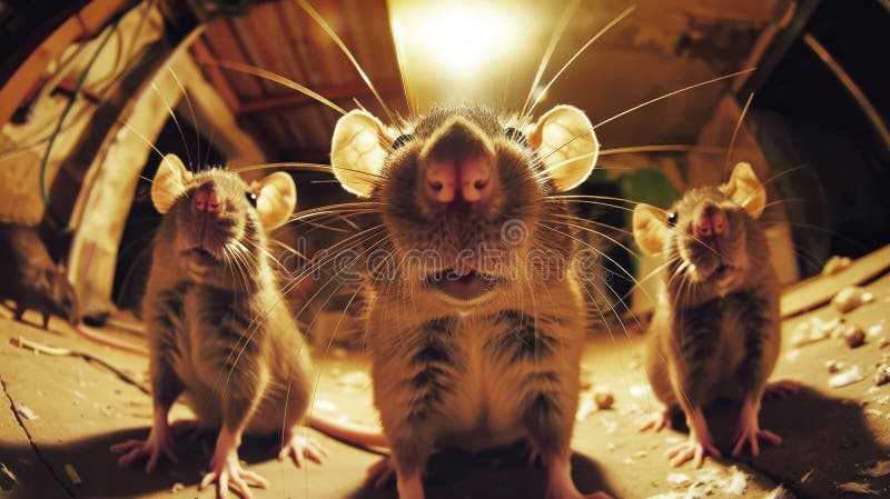 A Cluster of Mice Standing Closely Next To Each Other in a Row Stock ...