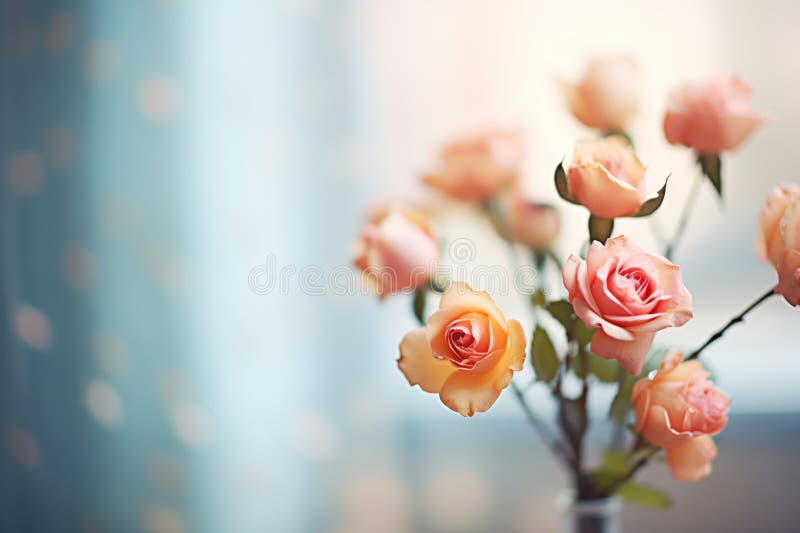 A Cluster of Miniature Roses Captured in Soft Lighting Stock Image ...