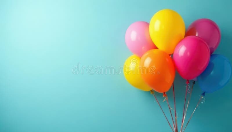 Cluster of Multi Colored Balloons, Celebratory Birthday Backdrop ...