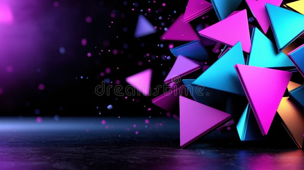 A Cluster of Multicolored Triangles in Various Sizes and Orientations ...