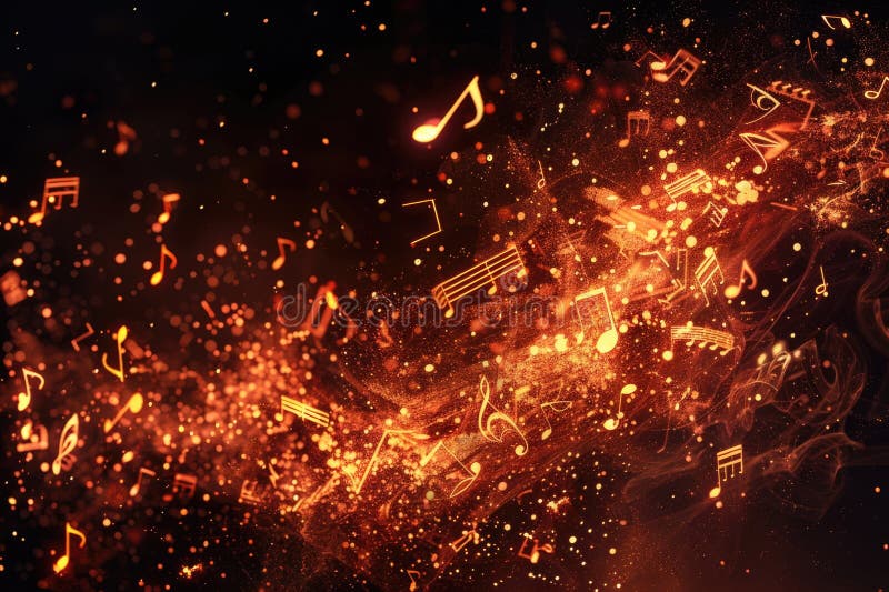 A Cluster of Musical Notes Suspended in Mid-air, with a Sense of ...