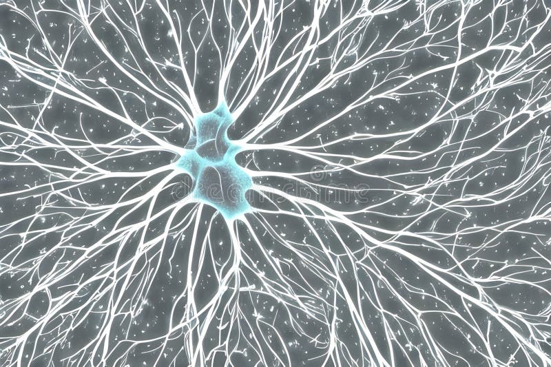 A Cluster of Neuron Floats and Branches Out with Axons and Dendrites of ...