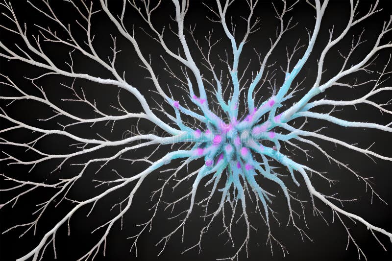 A Cluster of Neuron Floats and Branches Out with Axons and Dendrites of ...