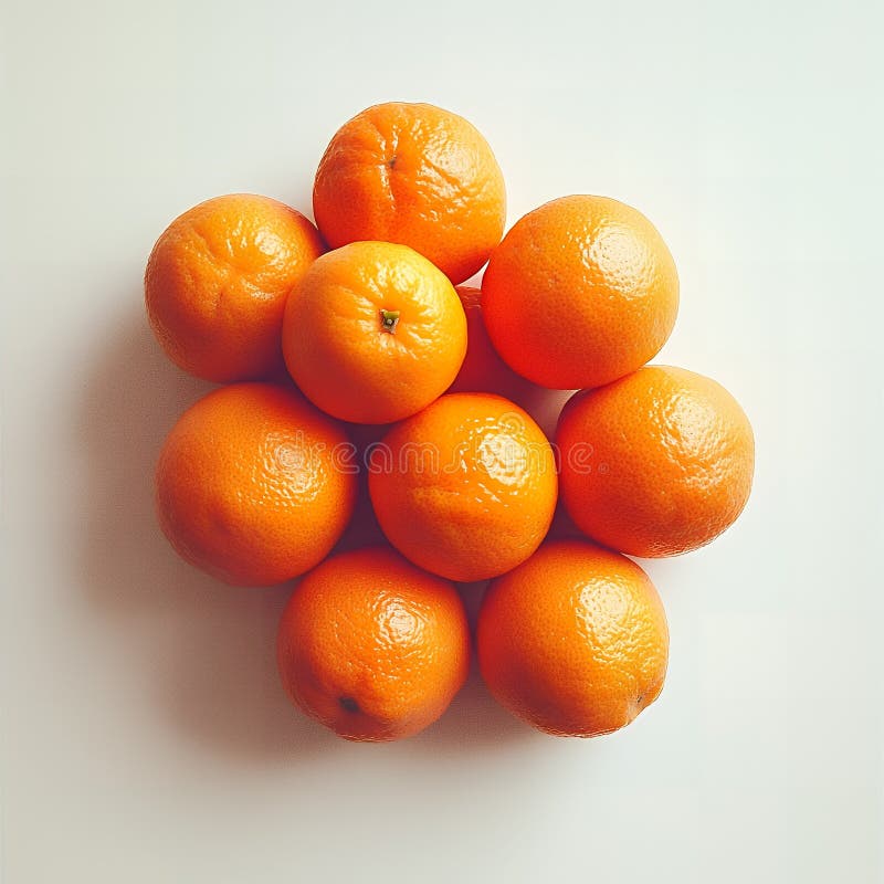 A Cluster of Nine Bright Orange Oranges Stock Illustration ...
