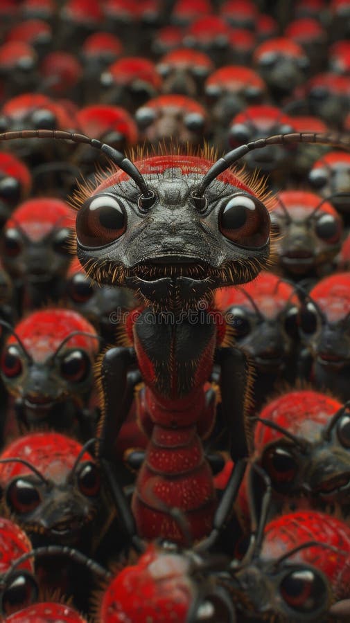 Large Group of Red and Black Bugs Crawling Stock Photo - Image of ...