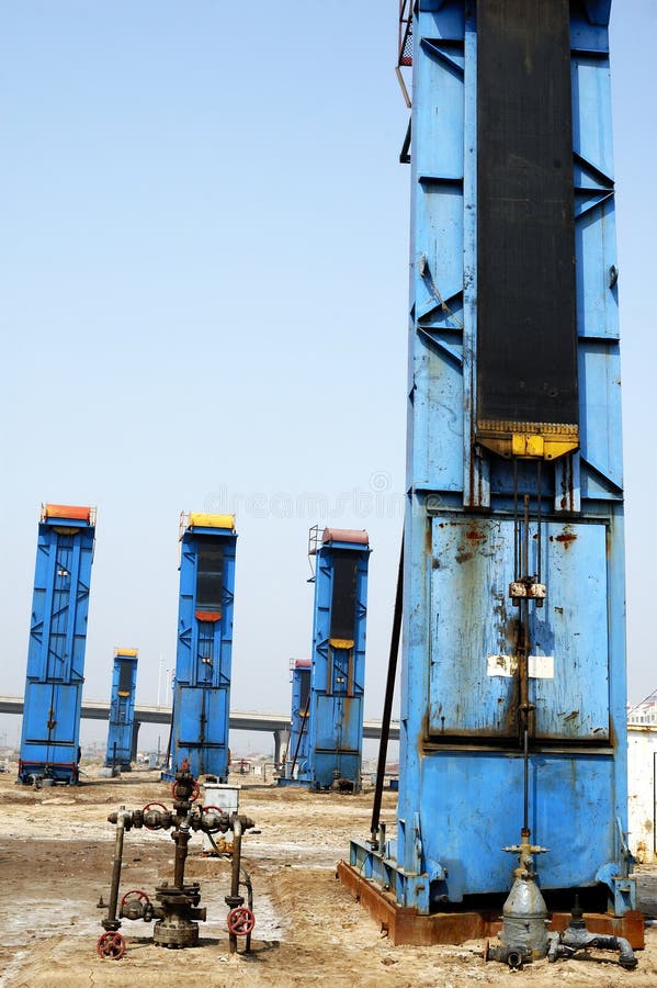 Cluster oil well stock photo. Image of depletion, petroleum - 5033706