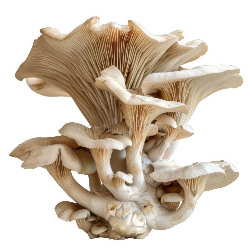 Cluster of Oyster Mushrooms on Black Background Stock Image ...
