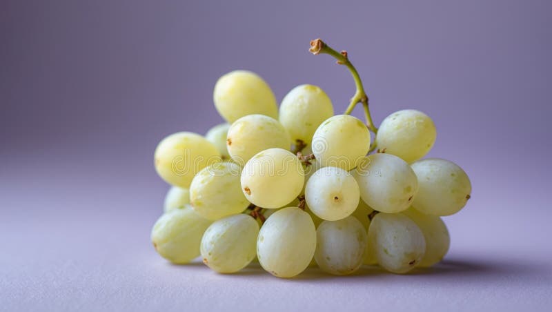 A Cluster of Pale Yellow Grapes on a Lavender Background Stock ...