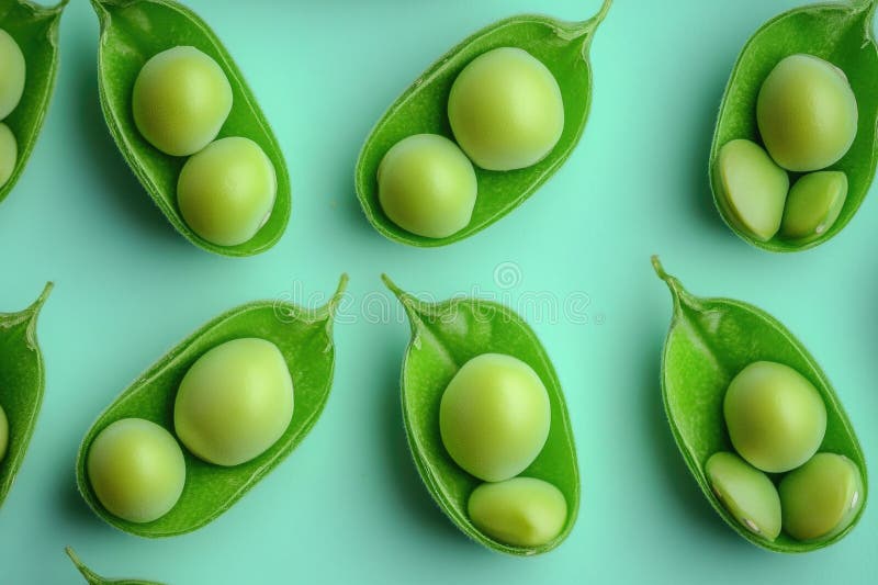 A Cluster of Peas Sitting on a Vibrant Green Surface Stock Image ...