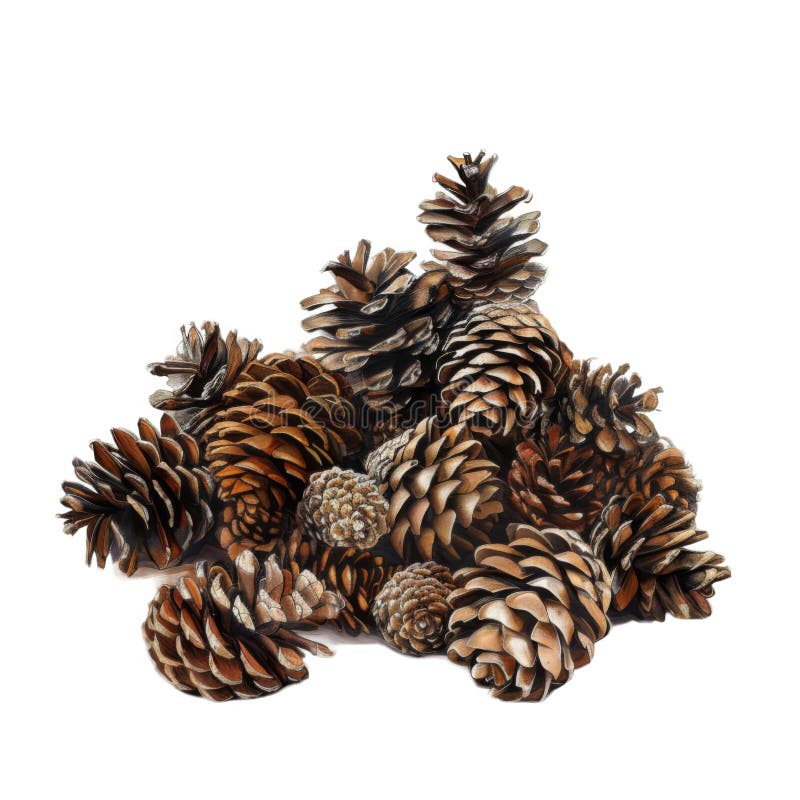 A Cluster of Pine Cones with Varying Textures and Sizes Stock Image ...