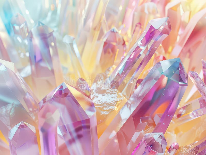 Cluster of Pink and Purple Crystals, Each Uniquely Shaped Stock ...