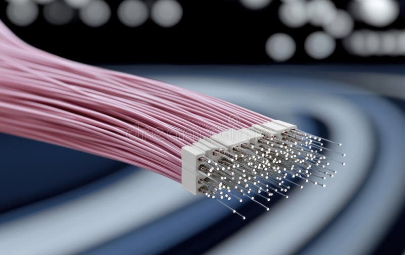 A Cluster of Pink Wires with Fine Connectors is Displayed Against a ...